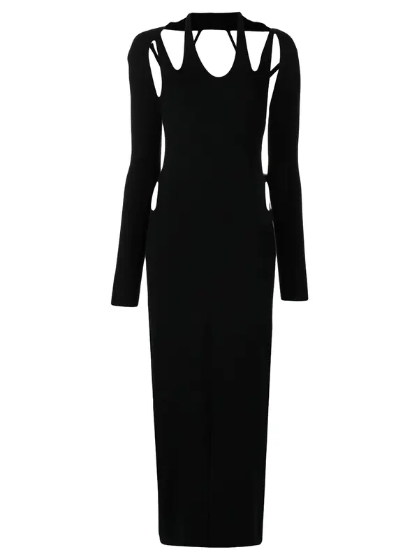 DION LEE Cut-out Knit Midi Dress - Black
