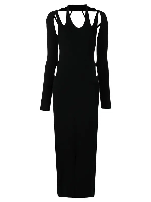 DION LEE Cut-out Knit Midi Dress - Black