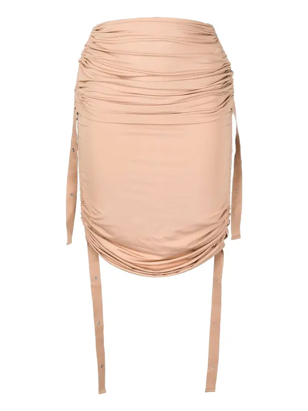 DION LEE Doric Ruched Midi Skirt - Brown