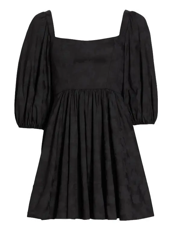 MICHELLE SMITH X Saks Claudia Balloon-sleeve Minidress - Black