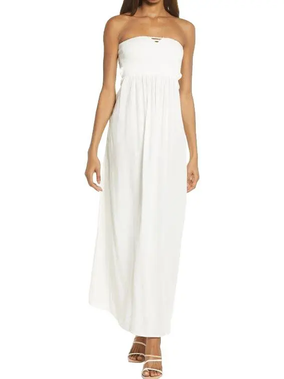 AREA STARS Jenny Strapless Maxi Dress - White