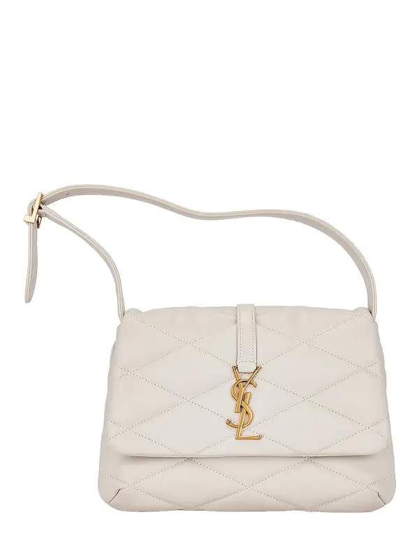 Saint Laurent Le 5 A 7 Matelasse Shoulder Bag In Cream - Crema Soft