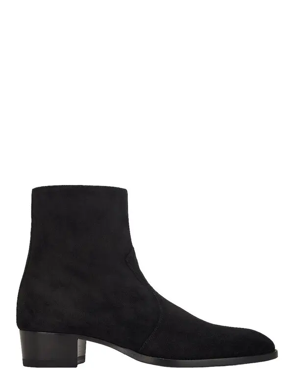Saint Laurent Wyatt Zipped Boot - Noir