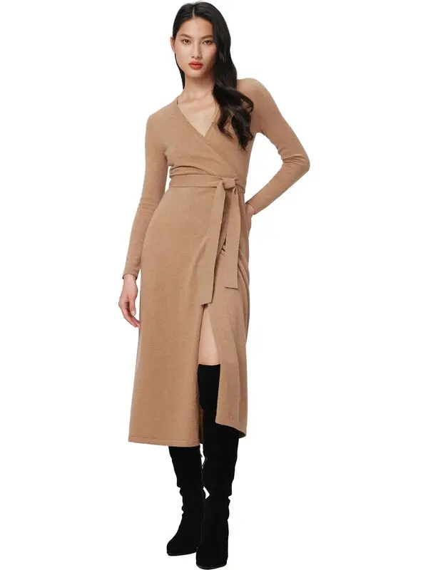 Diane Von Furstenberg Astrid Wrap Dress - Camel