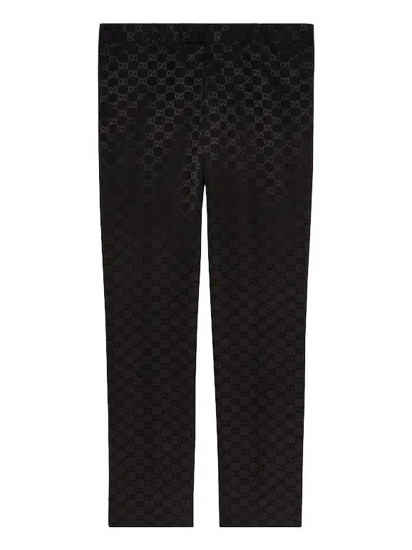 Gucci Gg Cotton Viscose Formal Pant - Black