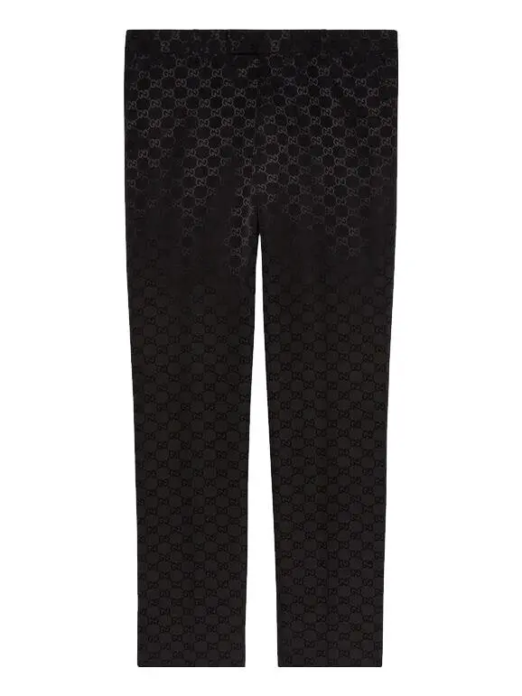 Gucci Gg Cotton Viscose Formal Pant - Black