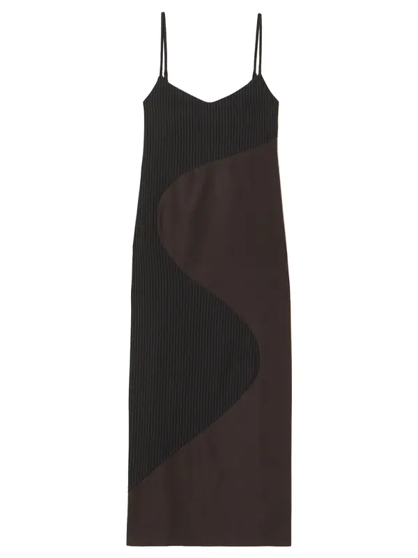 Ahluwalia Femi Wave Pinstriped Wool-blend Mini Dress - Brown