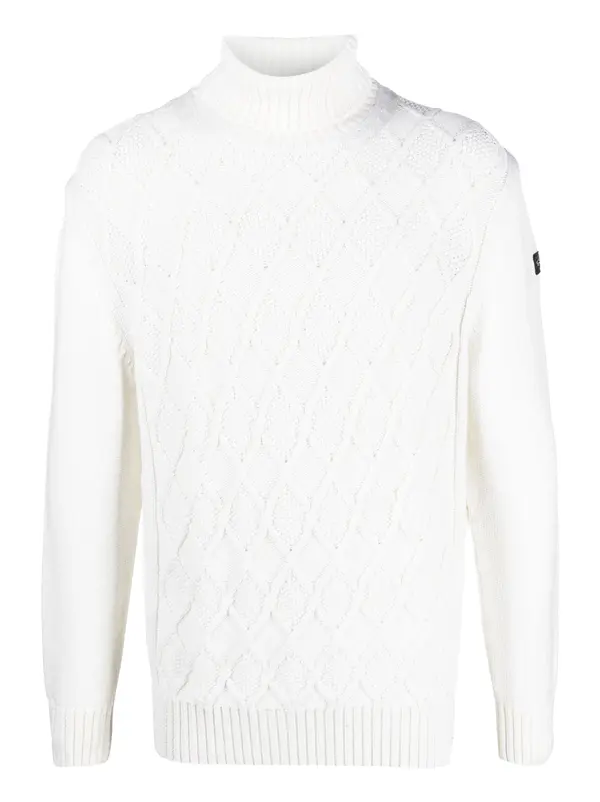 Paul & Shark Knitted Roll-neck Jumper - White
