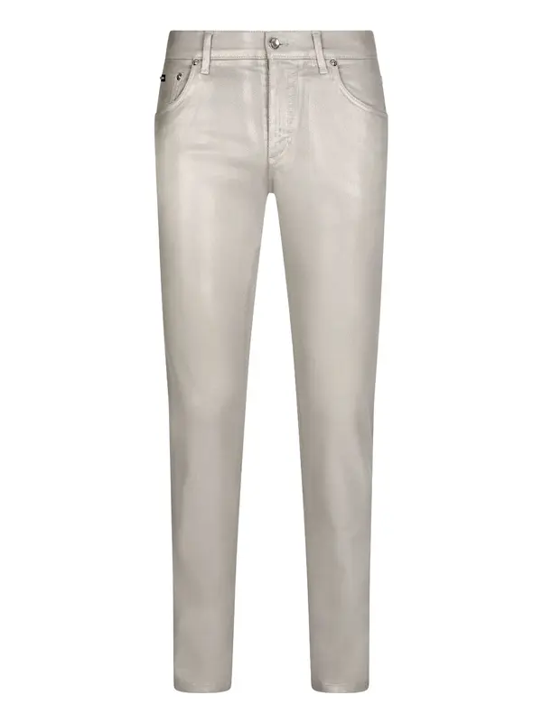 Dolce & Gabbana Coated Slim-fit Jeans - Grey