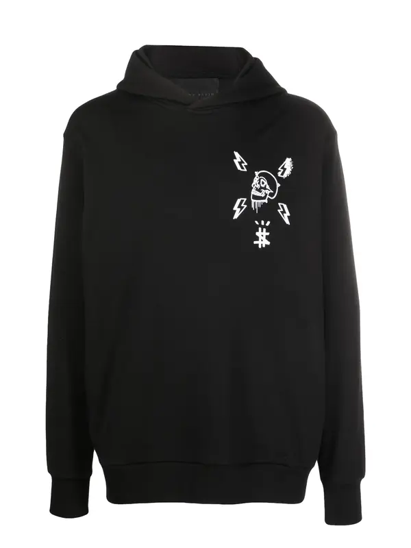 Philipp Plein Skull Graphic Hoodie - Black