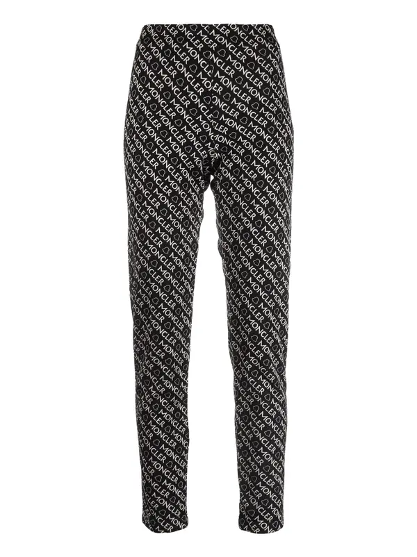Moncler Logo-print Jersey Trousers - Black