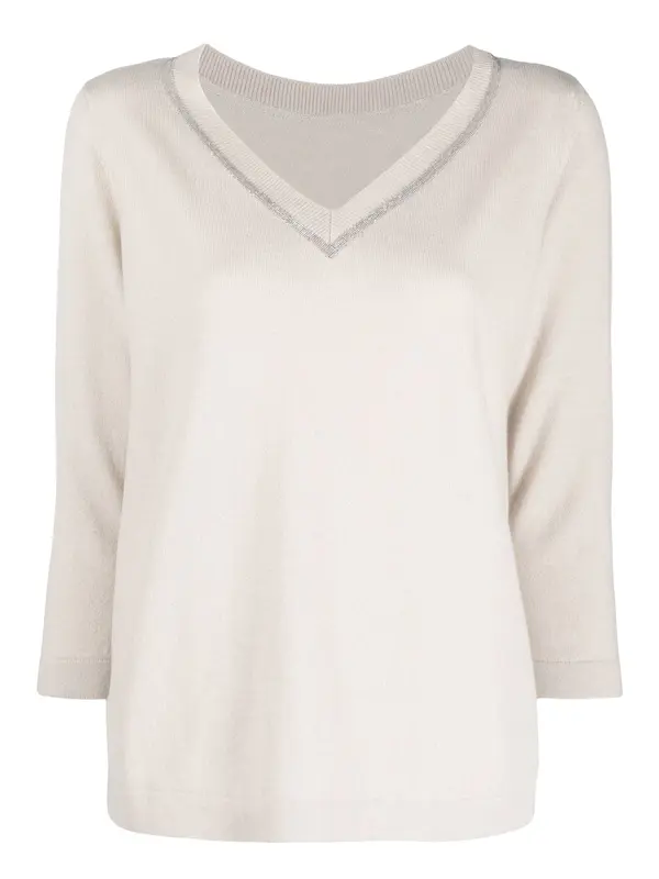 Fabiana Filippi V-neck Jumper - Neutrals