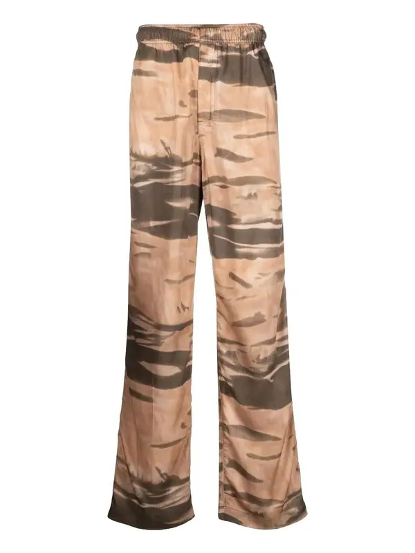 DIESEL® Camouflage Print Wide-leg Trousers - Green