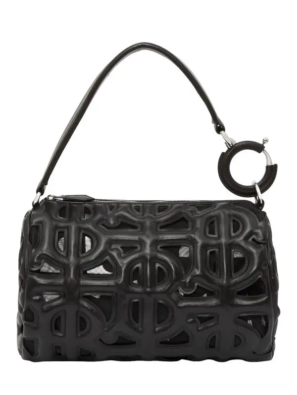 Burberry Quilted Monogram Shoulder Bag - Black