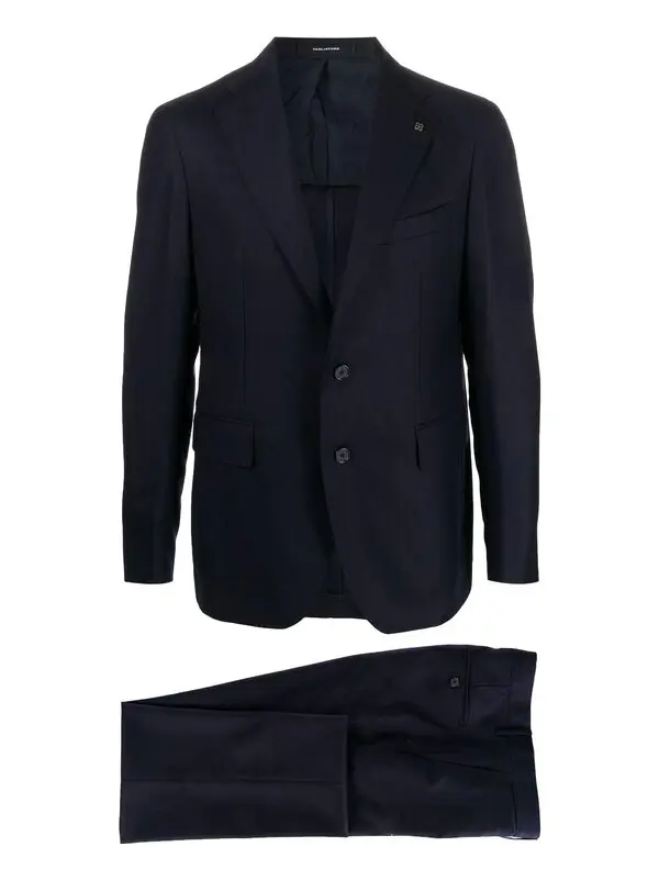 Tagliatore Single-breasted Virgin Wool Suit - Blue