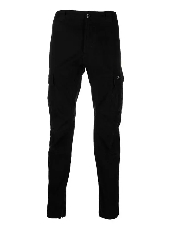 C.P. COMPANY Logo-patch Tapered Cargo Trousers - Black