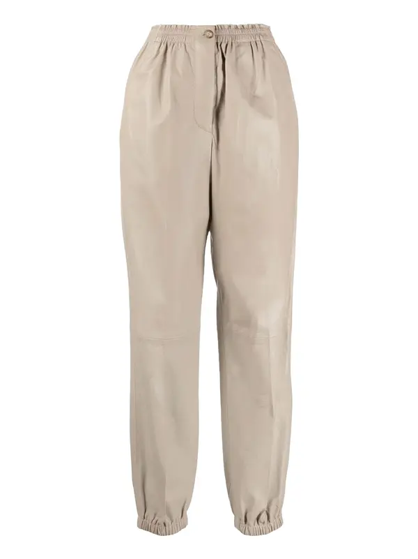 JOSEPH Viscount Leather Trousers - Grey