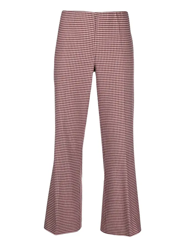 P.a.r.o.s.h Houndstooth Flared Trousers - Red