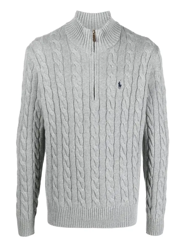 Polo Ralph Lauren Cable-knit Half-zip Jumper - Grey
