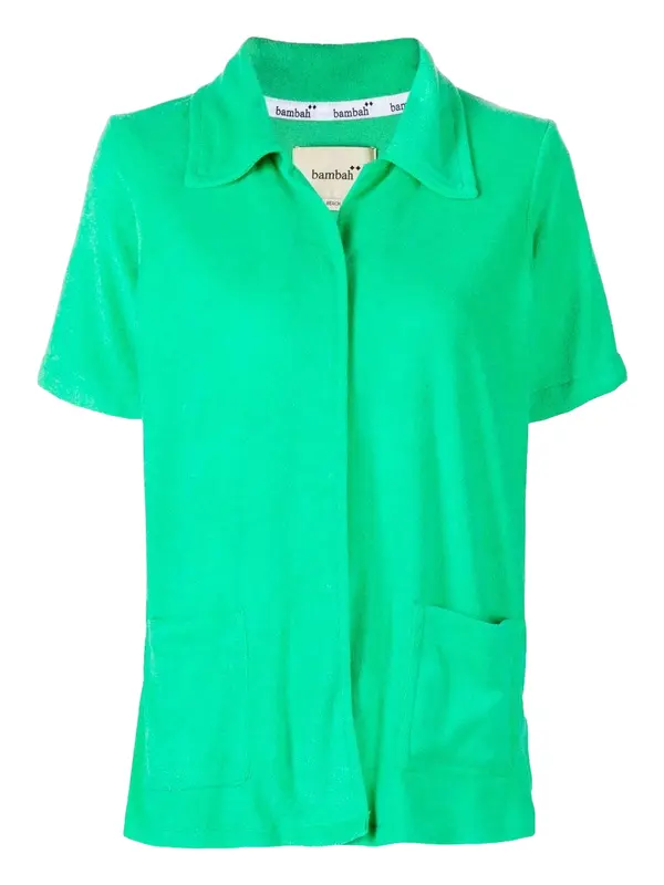 BAMBAH Towelling-effect Short-sleeve Shirt - Green