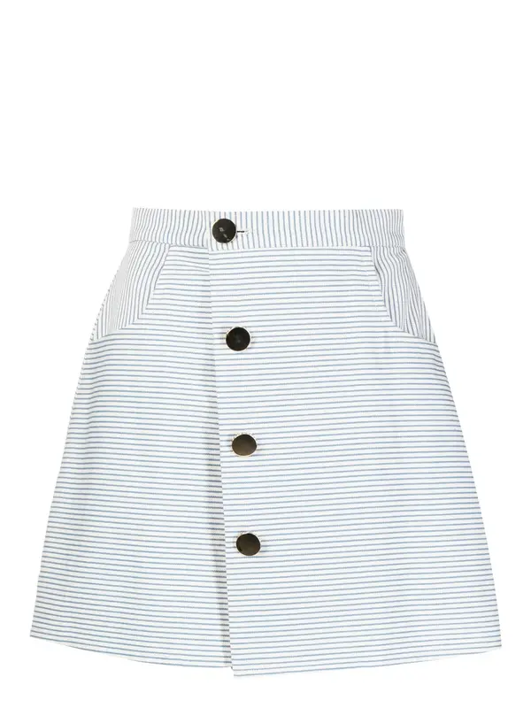 BAMBAH Pinstriped A-line Skirt - White