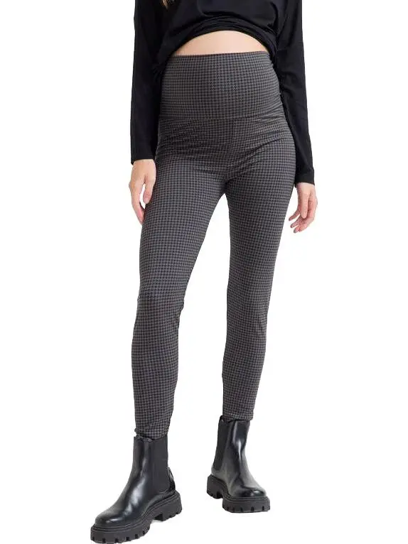 Hatch The Ultimate Maternity Over The Bump Leggings - Grey Houndstooth