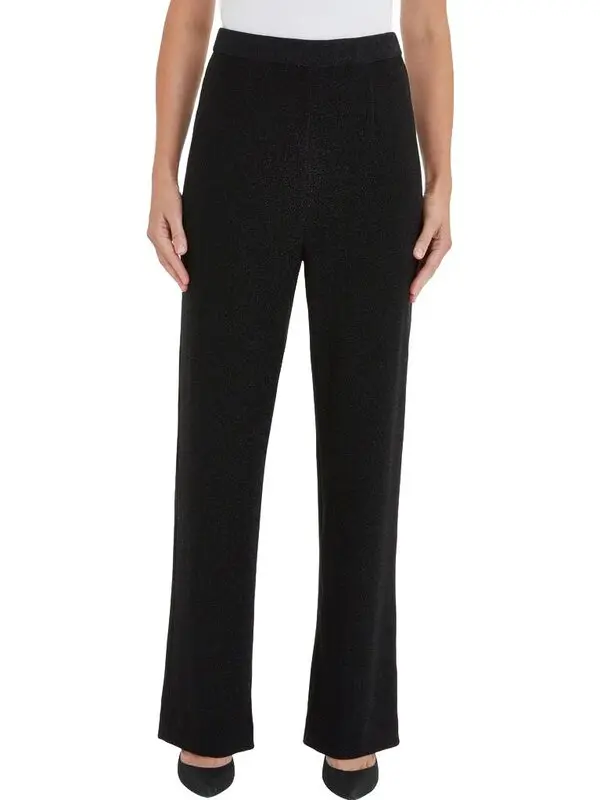 Misook Sparkle Pull-on Wide Leg Pants - Black