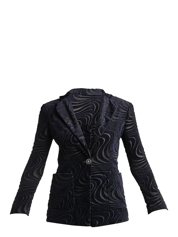 Giorgio Armani Swirl Jacquard Blazer - Black Multi