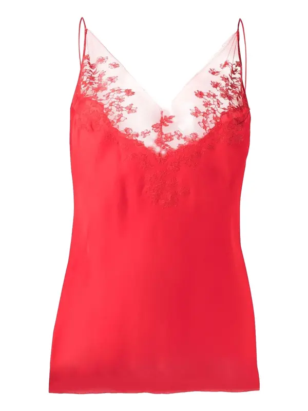 Carine Gilson Floral-embroidered Top - Red