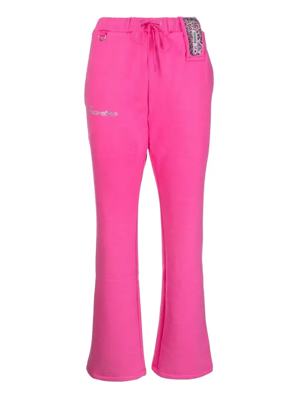 DOUBLET Rhinestone-logo Detail Track Pants - Pink