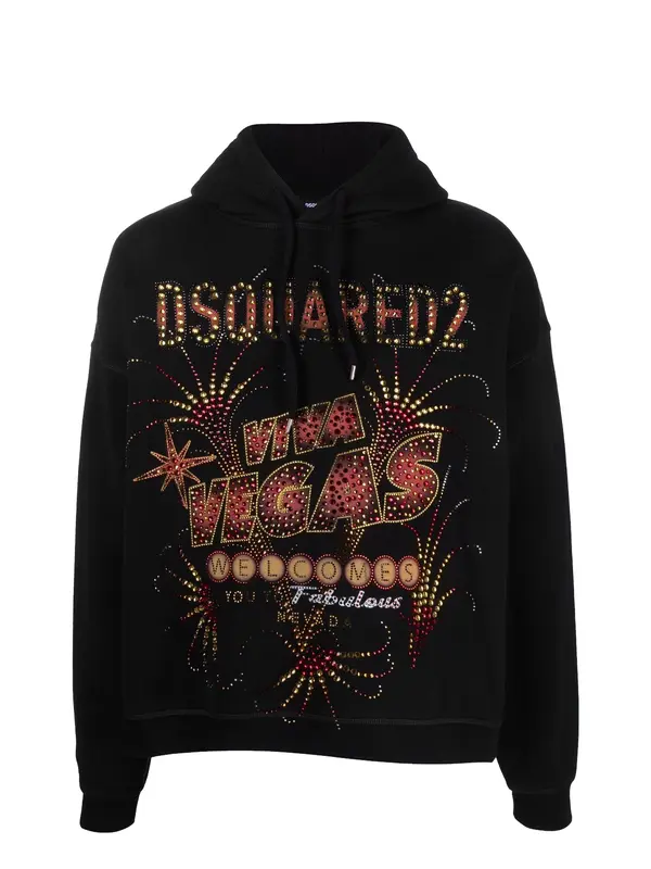 Dsquared2 Las Vegas Print Hoodie - Black