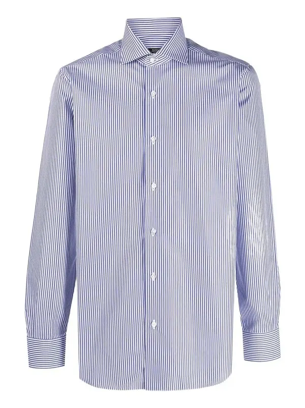 BARBA NAPOLI Candy-stripe Long-sleeve Shirt - White