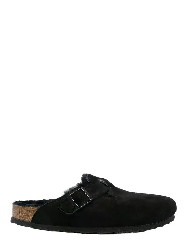 BIRKENSTOCK Boston Shearling Slippers - Black