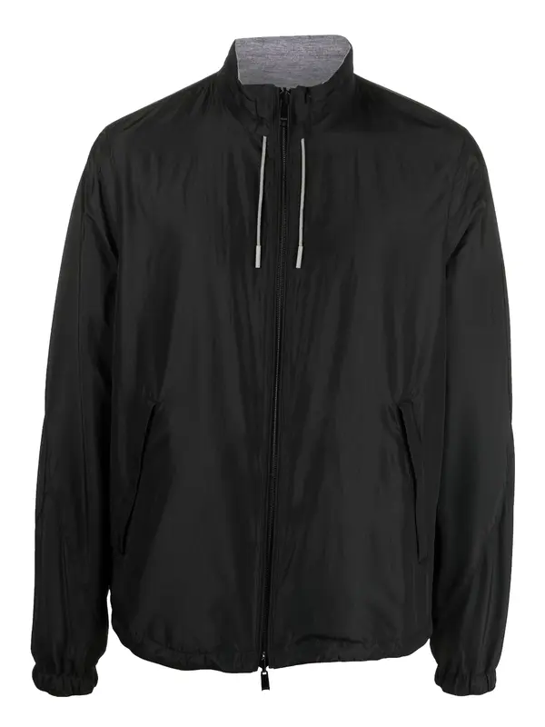 Zegna Logo-print Reversible Jacket - Black