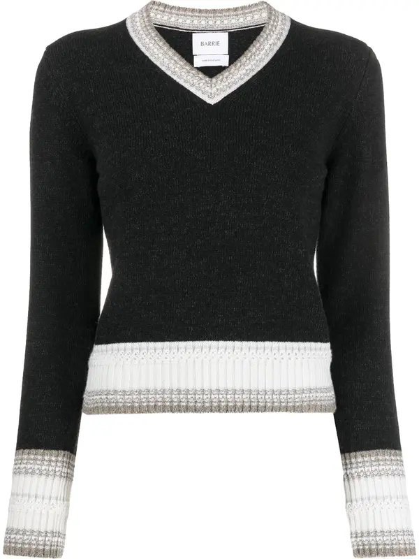 BARRIE V-neck Cashmere Sweater - Black