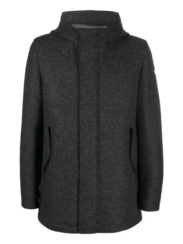 MANUEL RITZ Zip-up Hooded Coat - Grey