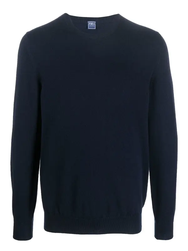 Fedeli Fine-knit Jumper - Blue