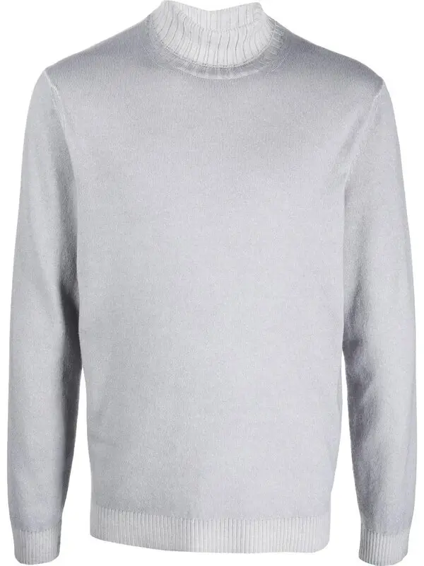 Malo Fine-knit Roll-neck Jumper - Grey