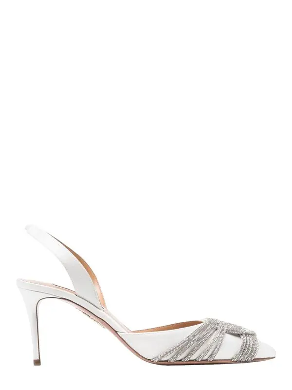 AQUAZZURA Gatsby 75mm Slingback Pumps - White
