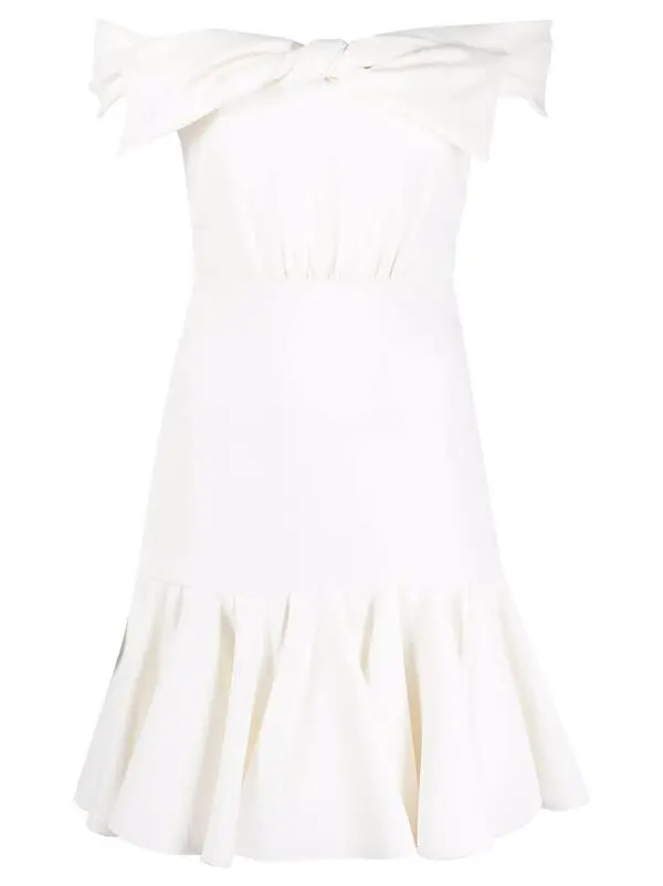 Giambattista Valli Off-shoulder Dress With Bow Detail - White