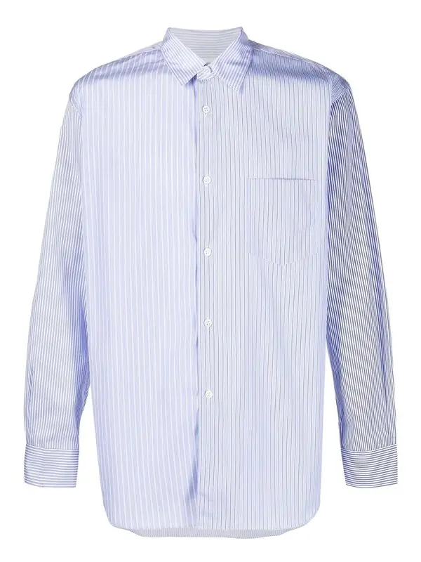 Comme Des Garçons Stripe-print Long-sleeve Shirt - Blue
