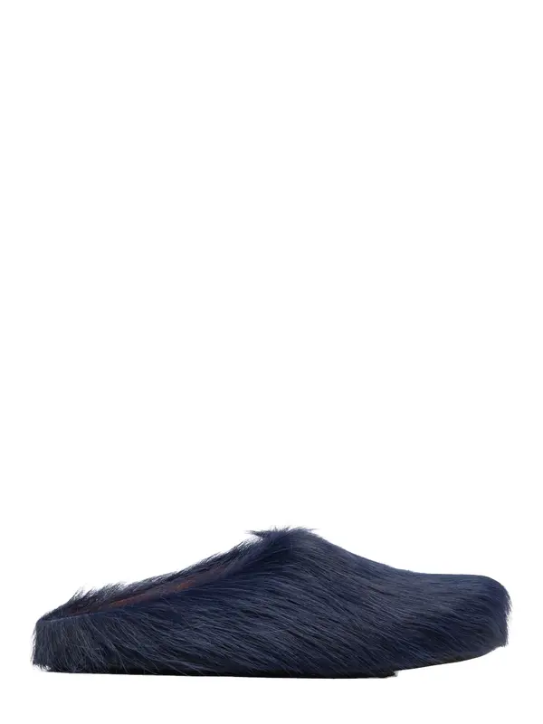 Marni Fussbet Sabot Calf-hair Slippers - Blue