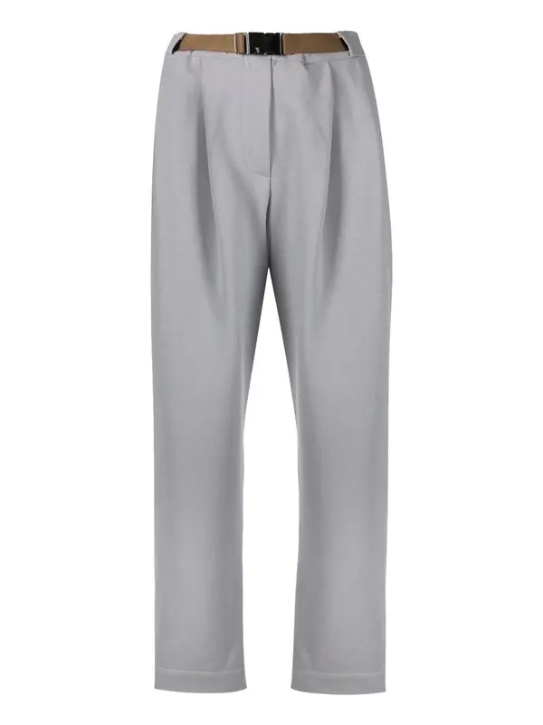 Brunello Cucinelli Belted Straight-leg Trousers - Grey