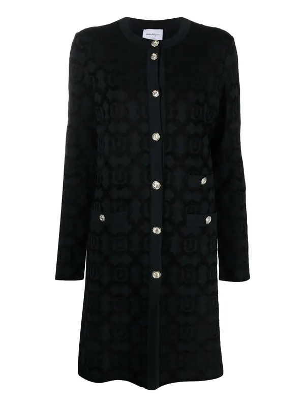 FERRAGAMO Fitted Single-breasted Coat - Black