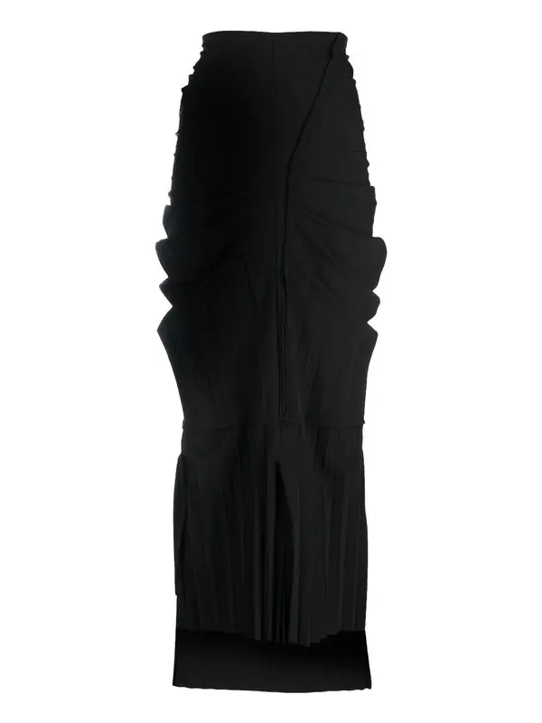 TALIA BYRE Pleat-detail High-waisted Skirt - Black
