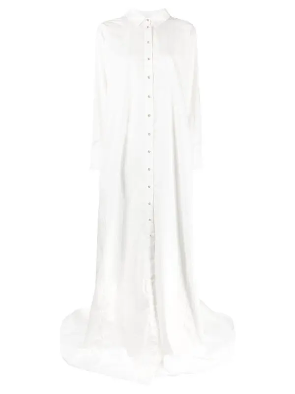 MARQUES' ALMEIDA Maxi Pleat-detail Shirt Dress - White