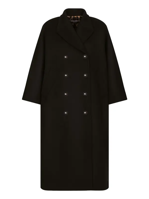 Dolce & Gabbana Double-breasted Baize Coat - Black