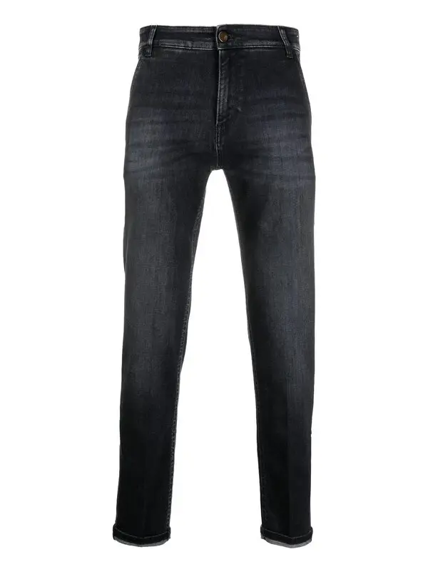 PT TORINO Straight-leg Jeans With Logo Patch - Black