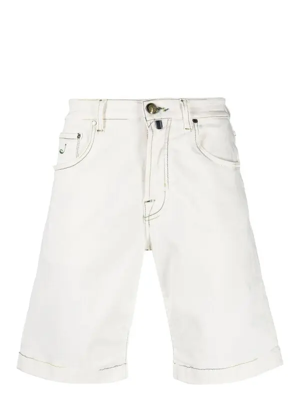 Jacob Cohen Contrasting-stitch Detail Shorts - White
