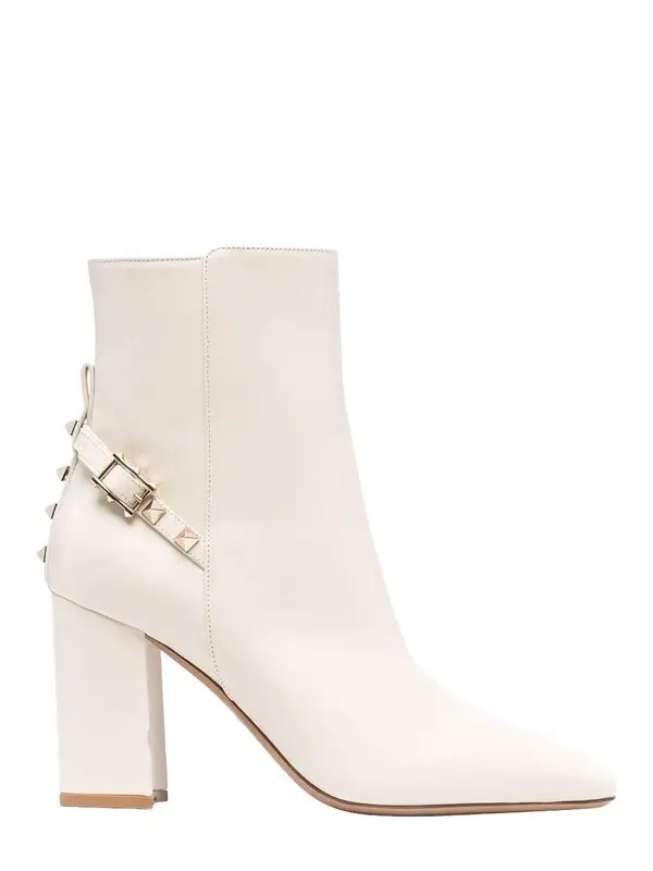 Valentino Garavani 90mm Rockstud Ankle Boots - Neutrals